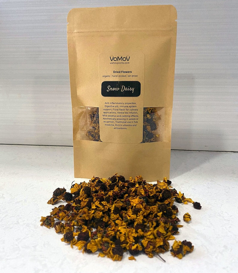 Organic Dried Snow Daisy Flowers, 0.5 oz, Hand-Picked, Air-Dried, Non ...